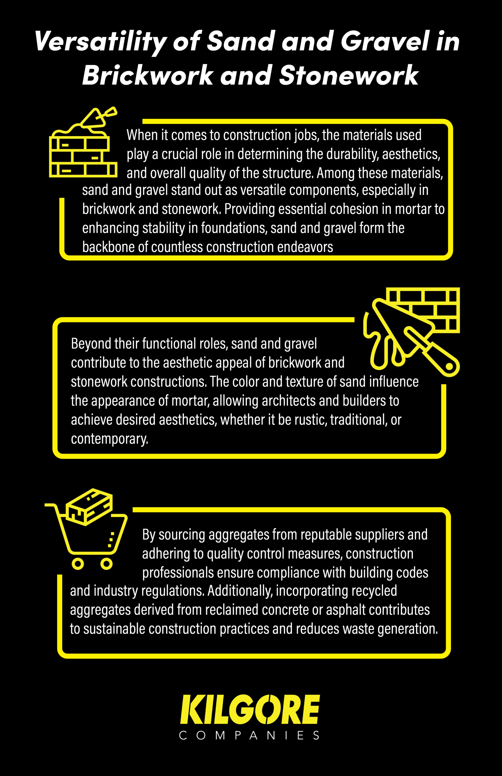 Construction jobs: Sand and Gravel in Brickwork